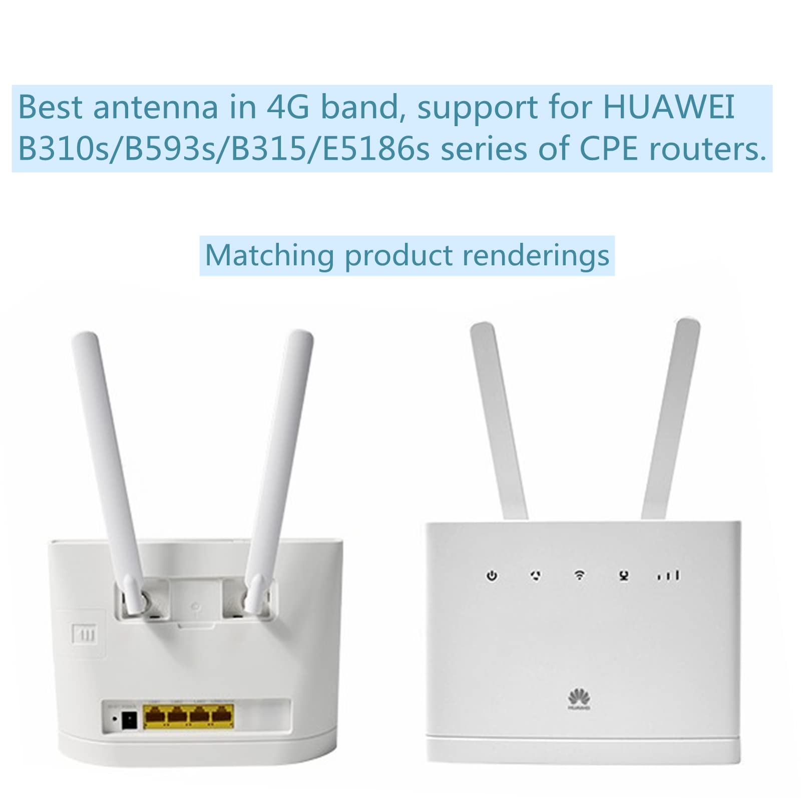 Yoidesu 2PCS Router Antenna,2X 5dBi 4G LTE Antenna, Gain Antenna with SMA Connector, Antenna, Antenna for Huawei B310/B593/B315s/E5186s CPE Router