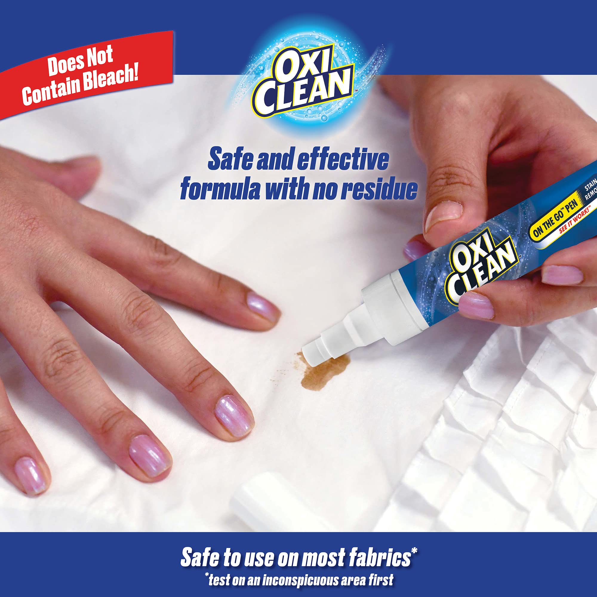 OxiClean On The Go Stain Remover Pen for Clothes and Fabric, Instant Stain Removal Stick, Pack of 3