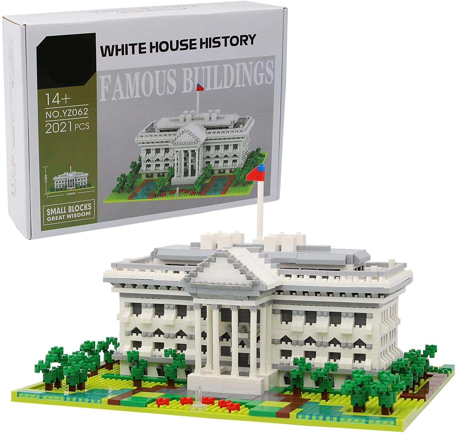 Architecture Set The White House 2021PCS Model Building Kit Micro Building Blocks 3D Puzzle Toys for Adults and Kids