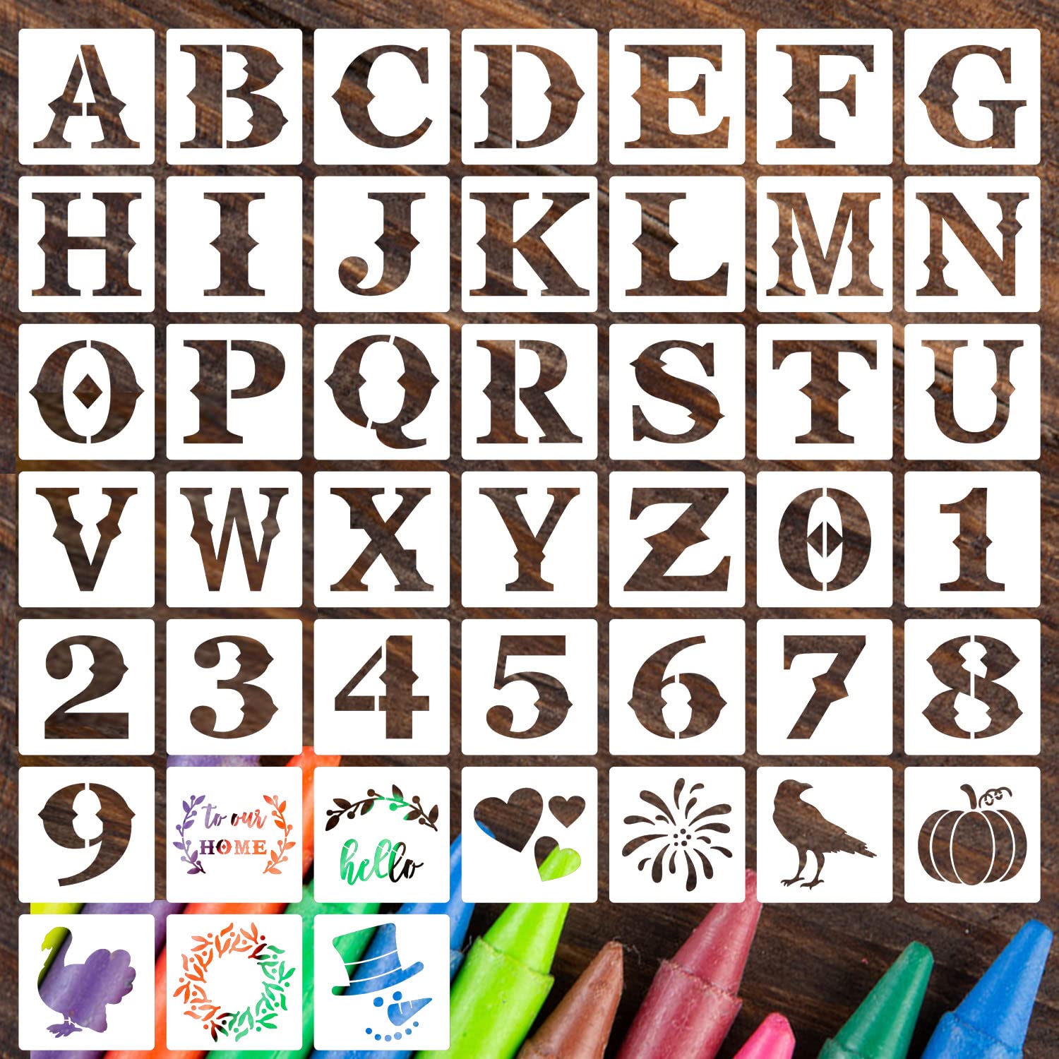4 Inch Letter Stencils Number Stencil Reusable Alphabet Stencils Craft Templates for Painting on Wood Wall Fabric Rock Chalkboard Sign DIY Art Projects