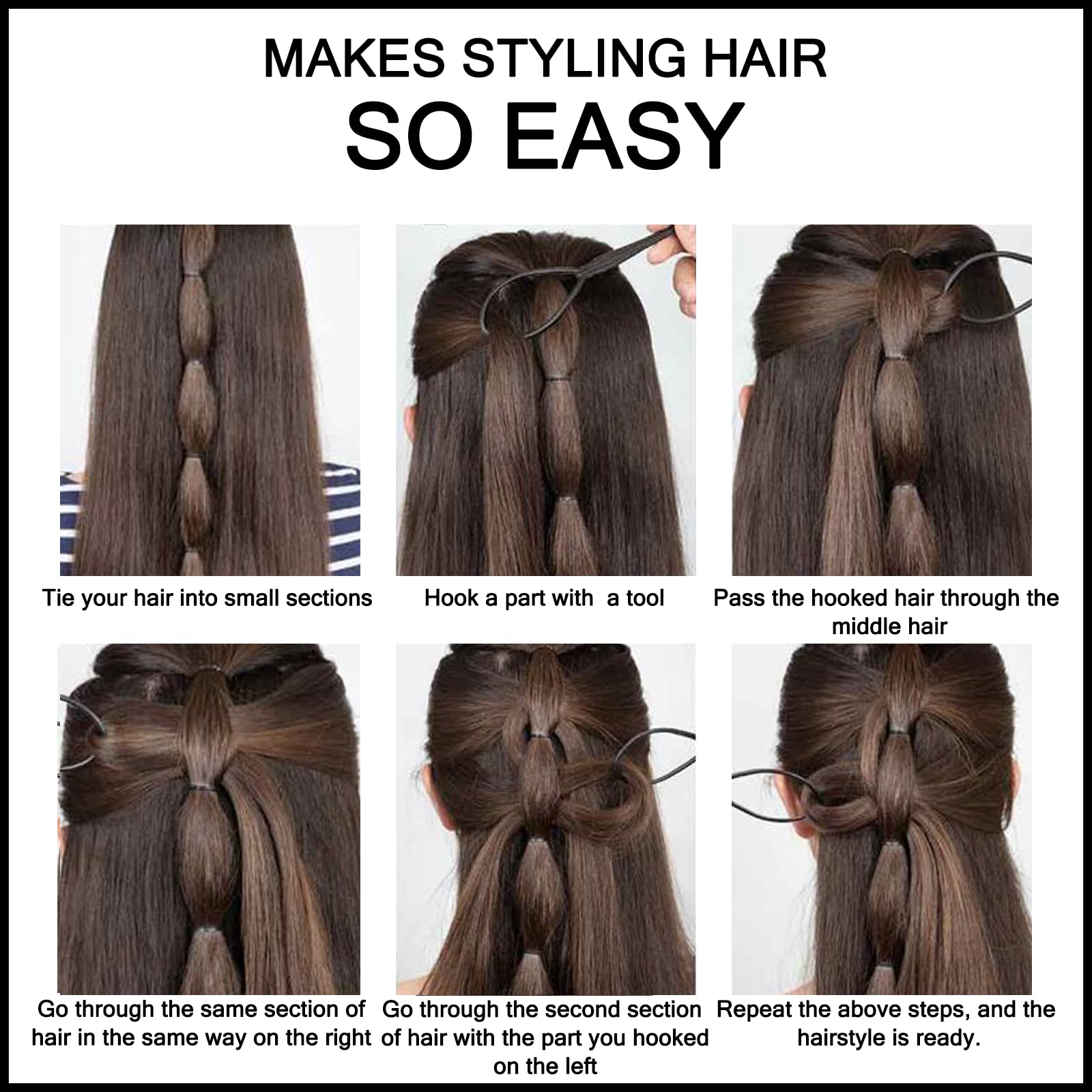 660pcsClear Elastic Hair Rubber Bands+5 rubber band knives+ a pair of hair braiding tools with a gift box (clear)…