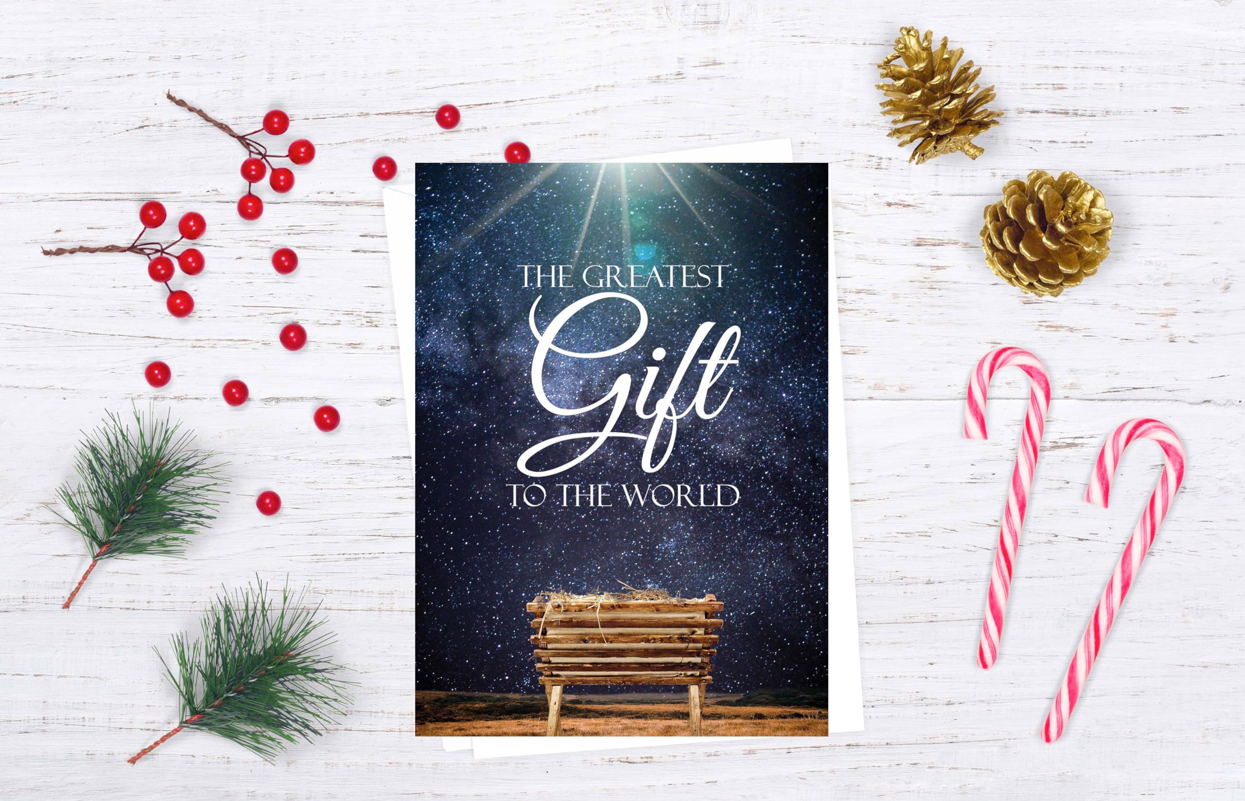 JBH Creations Greatest Gift Religious Christmas Card - Pack of 24