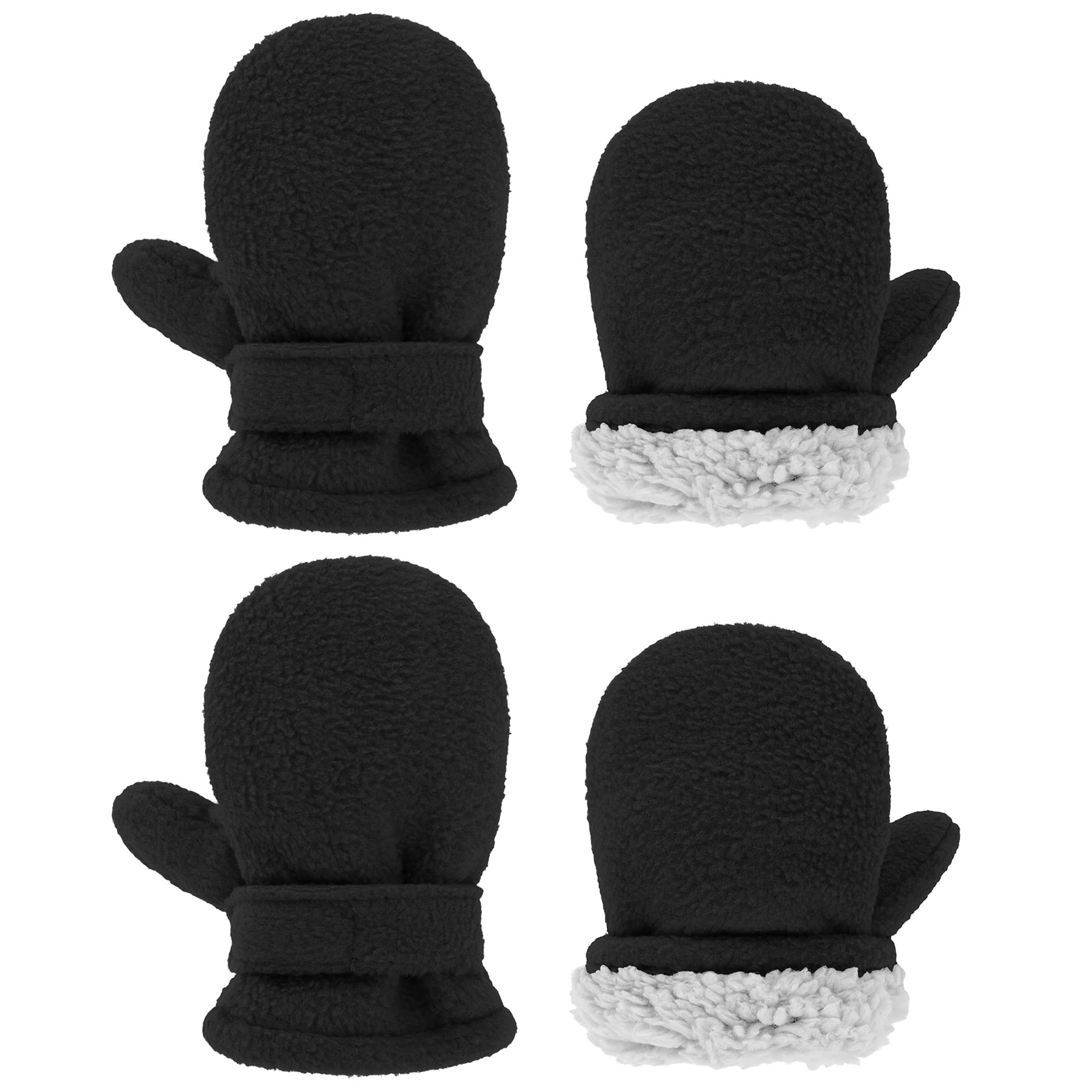 Zando Baby Mittens Winter Gloves Toddler Winter Gloves Toddler Mittens Warm Fleece Gloves for Boys Girls Kids Gloves Black & Black M