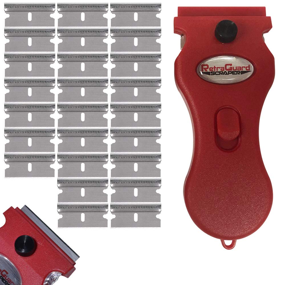 Werxrite Metal Blade Razor Scraper + 25 Replacement Carbon Steel Scraper Blades