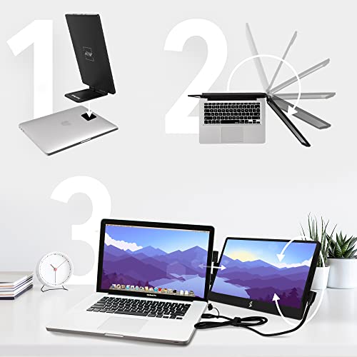 SideTrak Swivel 12.5" Patented Attachable Portable Monitor for Laptop | FHD IPS Dual Screen with 13β Protective Case | Mac, PC & Chrome Compatible | Fits All Laptops | Powered by USB-C or Mini HDMI