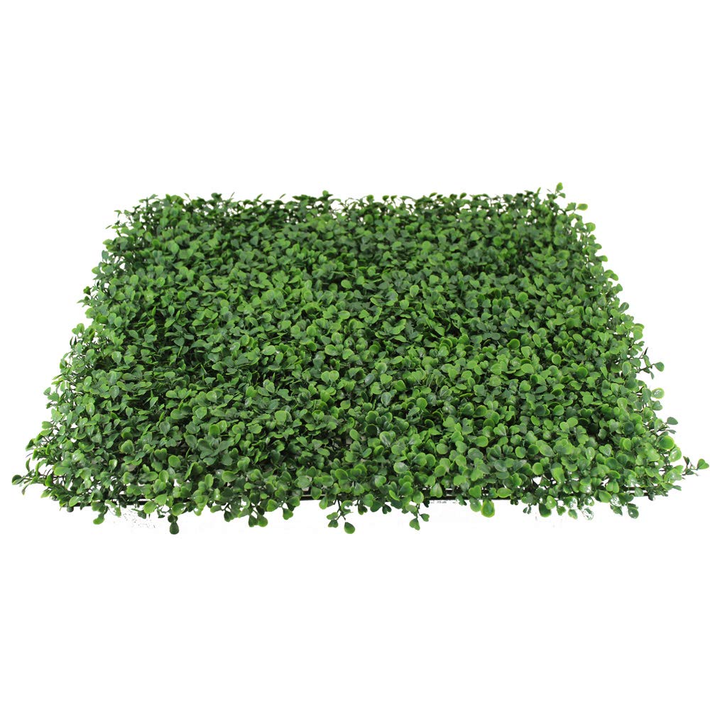 Artificial Hedges Panels,Artificial Boxwood Hedge Mat, Boxwood Greenery Ivy Privacy Fence Screening, Home Garden Outdoor Wall Decoration, 20"x20" per pc (12 pcs Pack) (boxwood green)