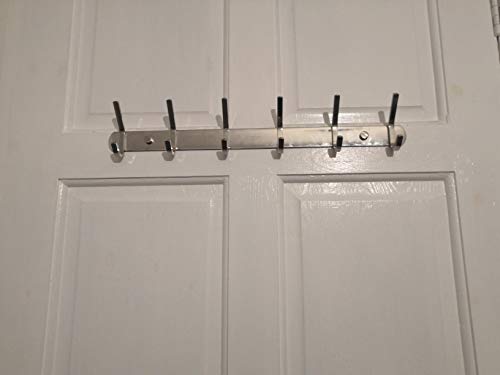 MASS DYNAMIC Wall Mounted Coat Hooks – Stainless Steel Clothes Hooks for Wall, 6 Dual Hooks Hanger for Hat, Kitchen Utensils, Bathroom and Other Tools