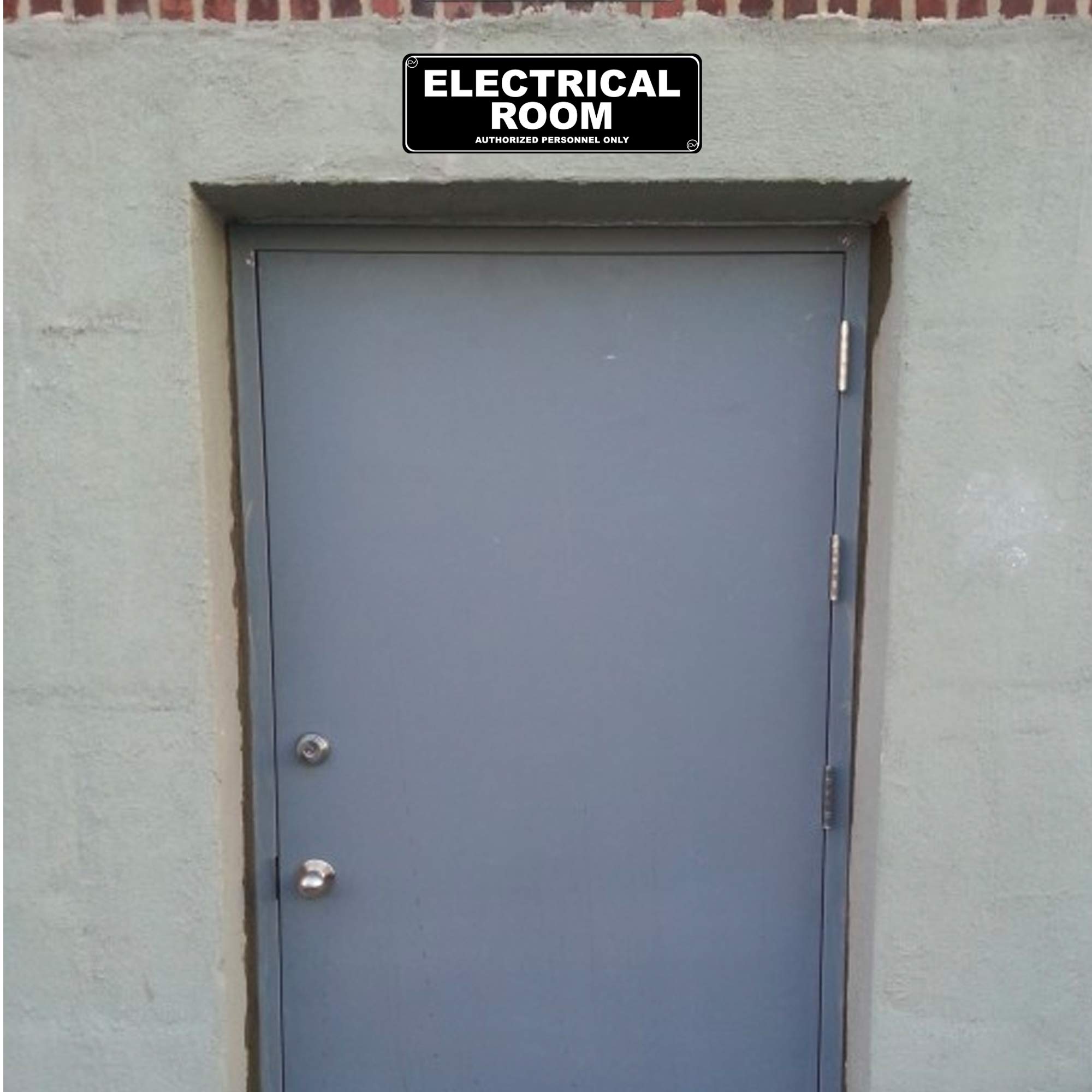 Sign for Door, Authorized Personnel Only in Acrylic Plastic, Black and White, Rounded Corners, Durable, Long Lasting with Double Sided Tape in the Back - 3" x 9" (Electrical Room)