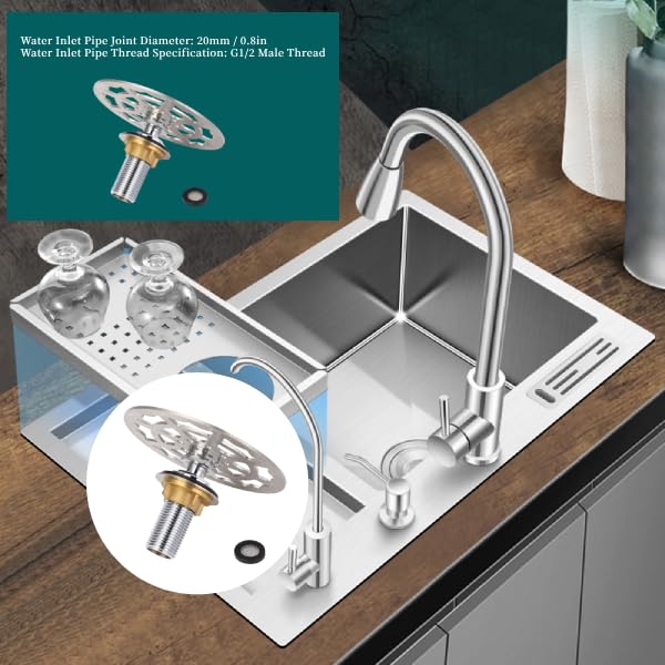 Professional Bar Glass Rinser Faucet Head Stainless Steel Automatic Cup Washer Cleaner Accessory for Bar Hotel Cafe Restaurant Kitchen Sink Accessories