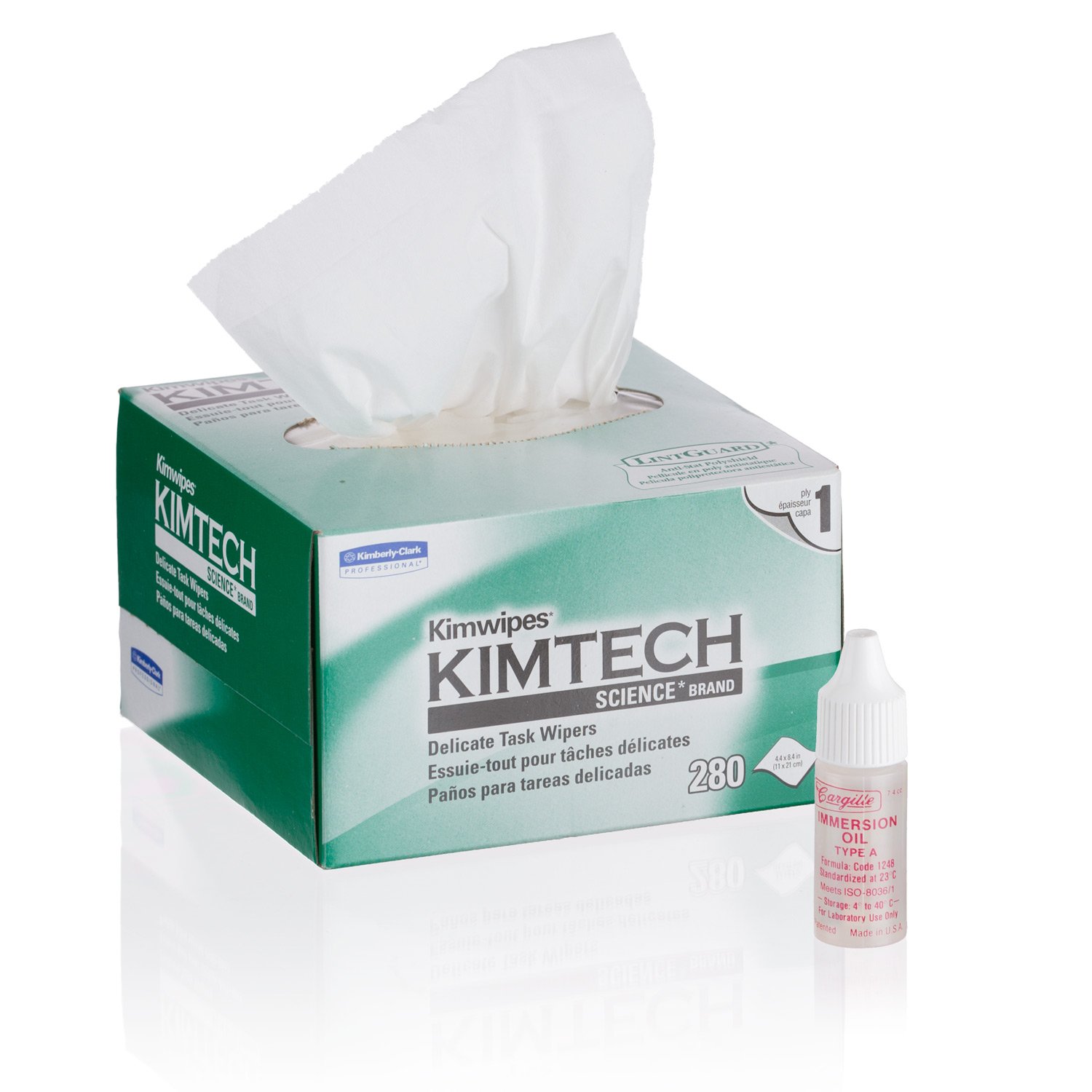 AmScope MLA-Kim Microscope Maintenance Kit - Ultra-Low Viscosity Immersion Oil and Kimwipes Wipers