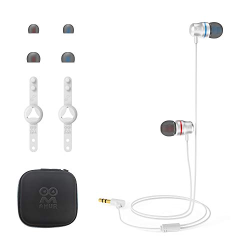 AMVR Noise Isolating Earbuds Earphones Custom Made for Meta Quest 2 VR Headset, with 3D 360 Degree Sound in-Ear Headphones and Earphone Silicone Holders (White)
