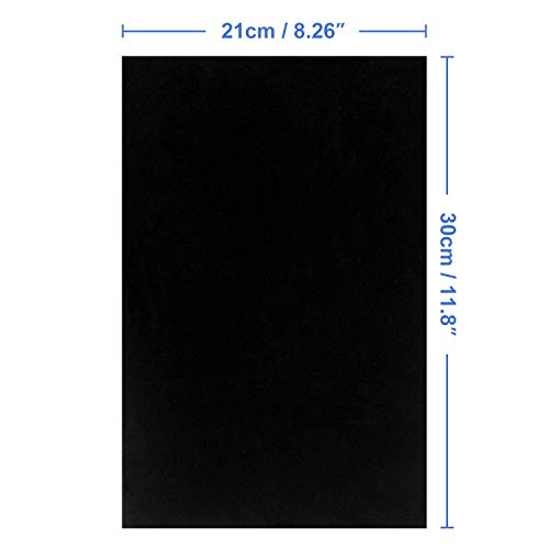 Thyores 15PCS Black Self Adhesive Felt Fabric, Soft Velvet Fabric for Jewelry Drawer Craft Fabric and Craft Making(8.3" x 11.8")