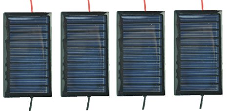AMX3d AMX Solar 5V 30mA 53X30mm Micro Mini Power Solar Cells for Solar Panels with Wires- DIY Projects - Toys - Solar Charge 3.6v 4 Pcs