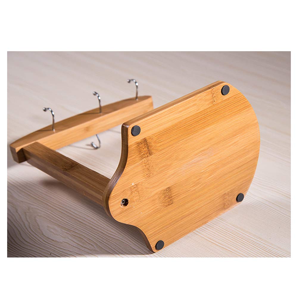 6 Holder Kitchen Mug Holder Stand Mug Tree Teacup Storage Rack Coffee Bar Kitchen Countertop Organizer Bamboo (Stainless Steel Hook)