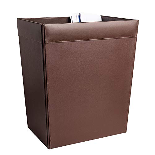 Dacasso A3432 32 Quart Waste Basket/Trash Can, 14.25 x 10.25 x 16.5, Brown