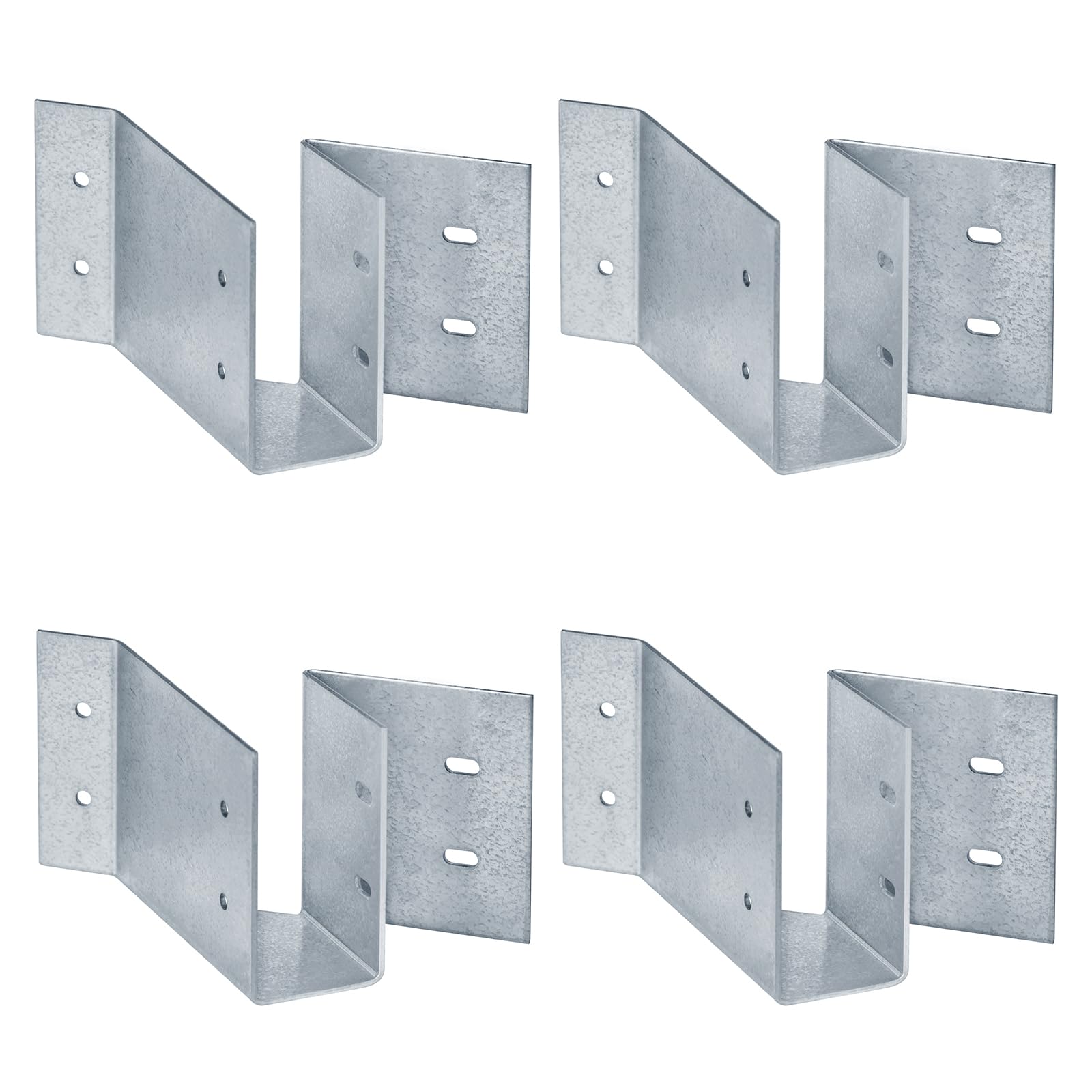 4 Pack 2x4 Skewed 45 Degree Right Joist Hanger, 14 Gauge Wood Joist Bracket, Hot Dip Galvanized Steel U Shaped Truss Hanger Support, Truss to Rafter Connector for Roofing