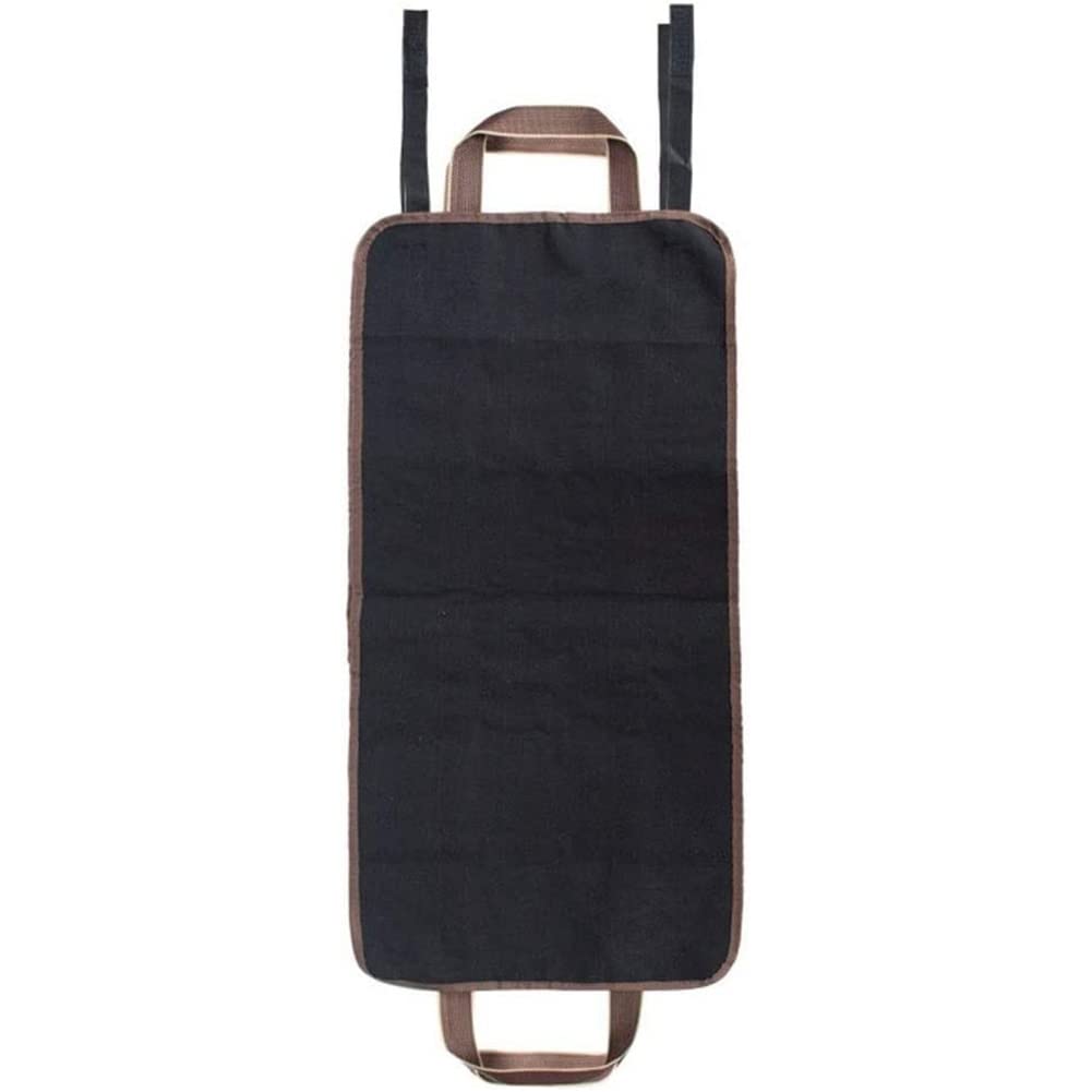 Dehydrator Fireplace Carrier Waxed Canvas Fire Place Sturdy Wood Carring Bag, with Handles Security Strap for Camping Indoor Firewood Logs, Black