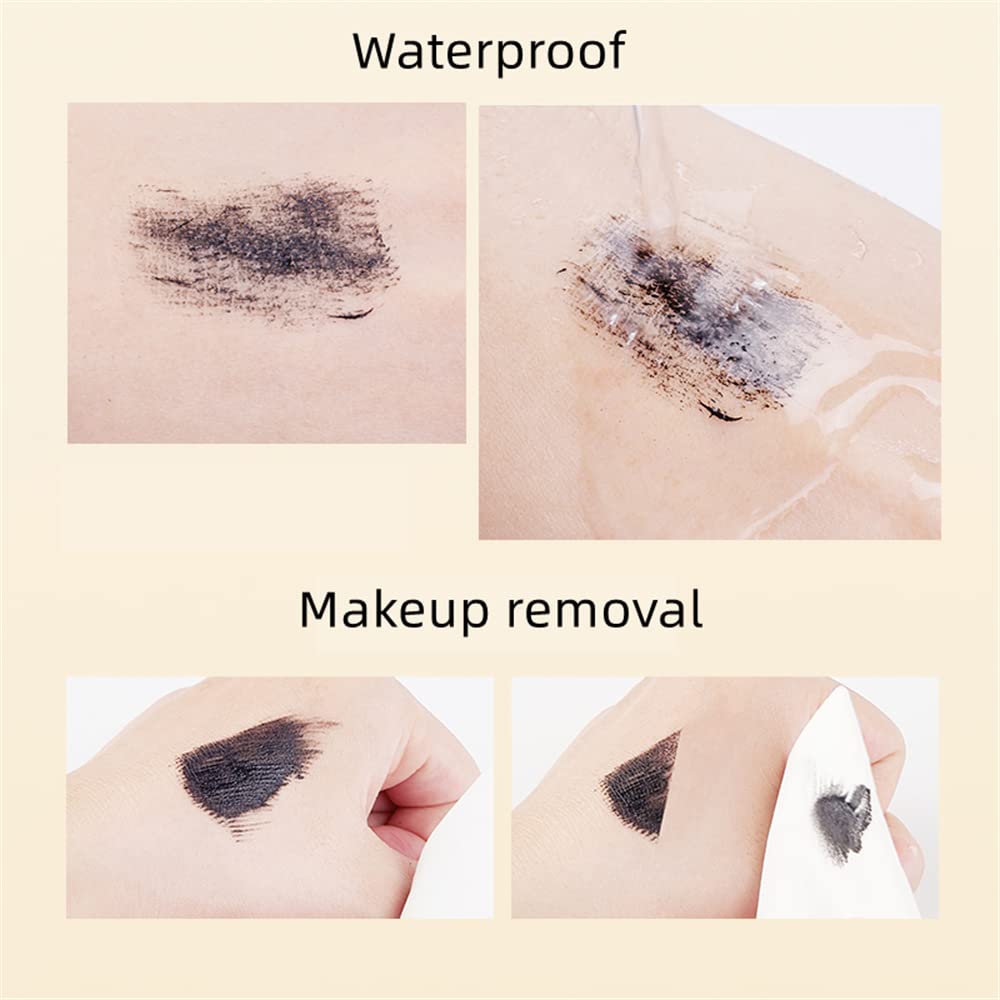 4D Silk Fiber Lash Mascara, 2.5mm Brush Mascara, For Fine Short Eyelash, Black Volume and Length Natural, Waterproof, Smudge-proof, Lengthening Thickening Softer Fuller (1 Pcs)