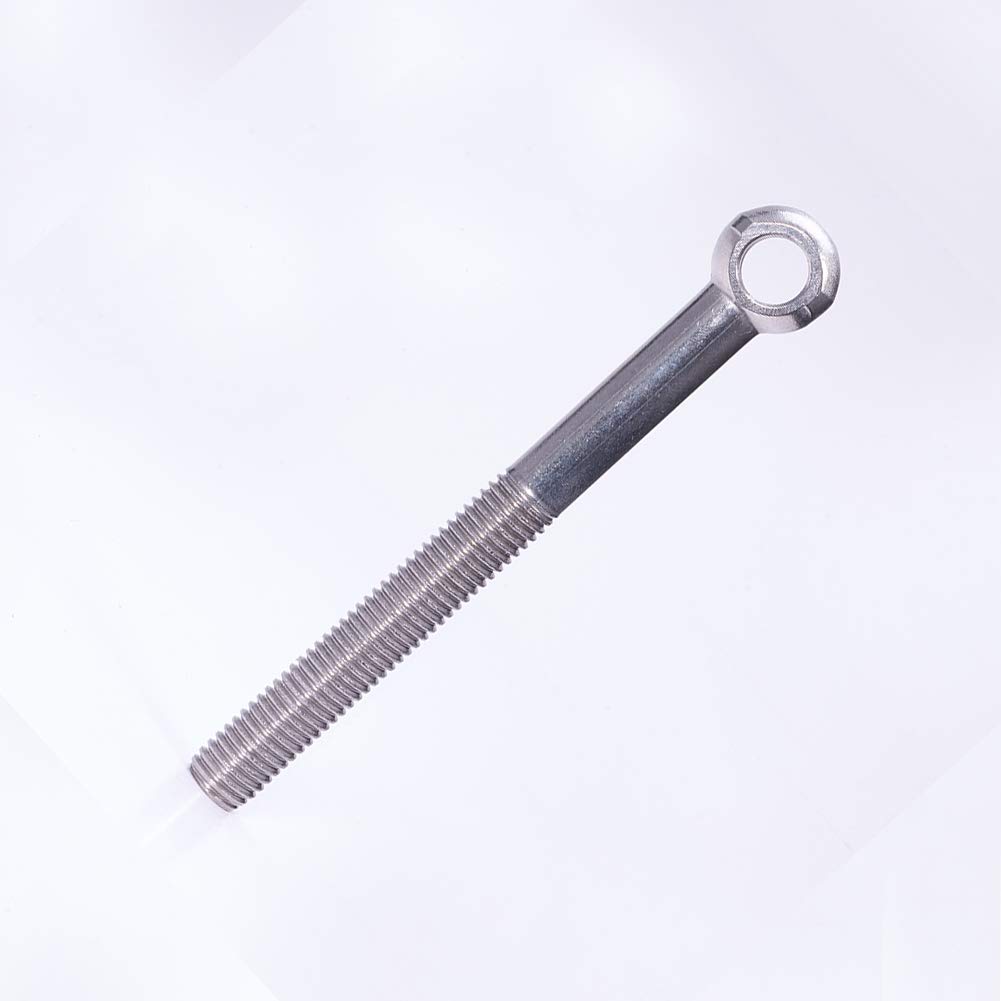Yinpecly M12 Machinery Shoulder Swing Lifting Eye Bolt 304 Stainless Steel Metric Thread for Pipeline Gate Valves, Silver 1pcs