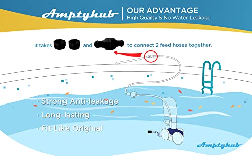 Amptyhub 3900 Sport, 280, 380 Pool Cleaner Hose Swivel D21 Replacement For Zodiac Polaris 3900 Sport, 280 Black Max F5B, TR35P Pool Cleaners (3 Pack)