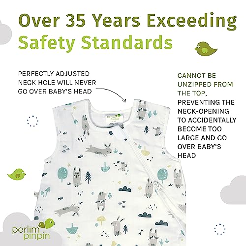 New 2024 Spring Summer Release - Perlimpinpin 0.7 TOG Cotton Baby Sleep Sack – Tailored to any American Climate