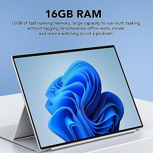 Acogedor 2 in 1 Laptop, 12.3 inch IPS Touch Screen Laptop, with Magnetic Keyboard, Dual Band 2.4GHz 5GHz WiFi, Support Microphone, Speaker, Bluetooth, Camera (16+1TB US Plug)