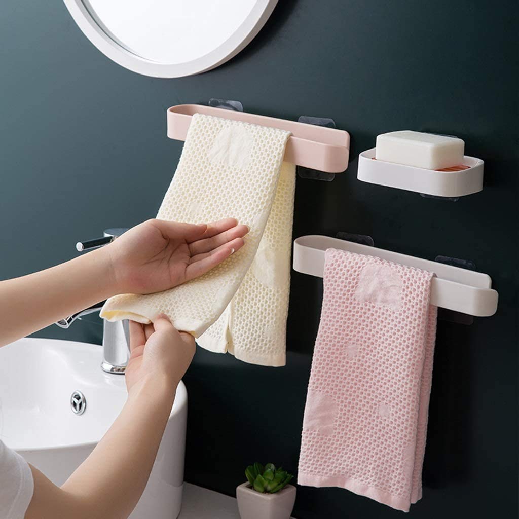 JJZXD Bathroom Shelf, Utility Storage Rack, Bathroom Towel Shelf Multifunctional Kitchen Living Room Holder Wall Mounted (Color : B)