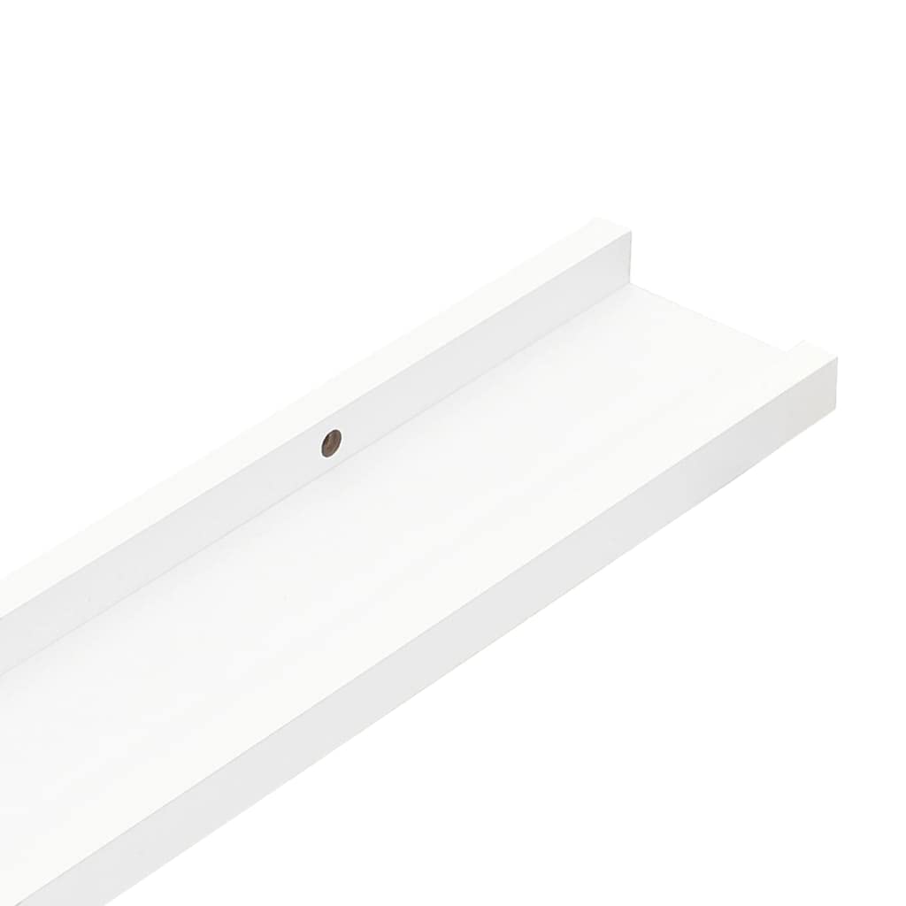 homiuse 2 Pack Floating Shelves 23.6" Wall Shelves for Bathroom Shelf Decor Floating Shelf Bracket Wall Mounted Shelves for Bedroom Picture Frame Ledge Shelves for Wall Storage Small Shelf White MDF