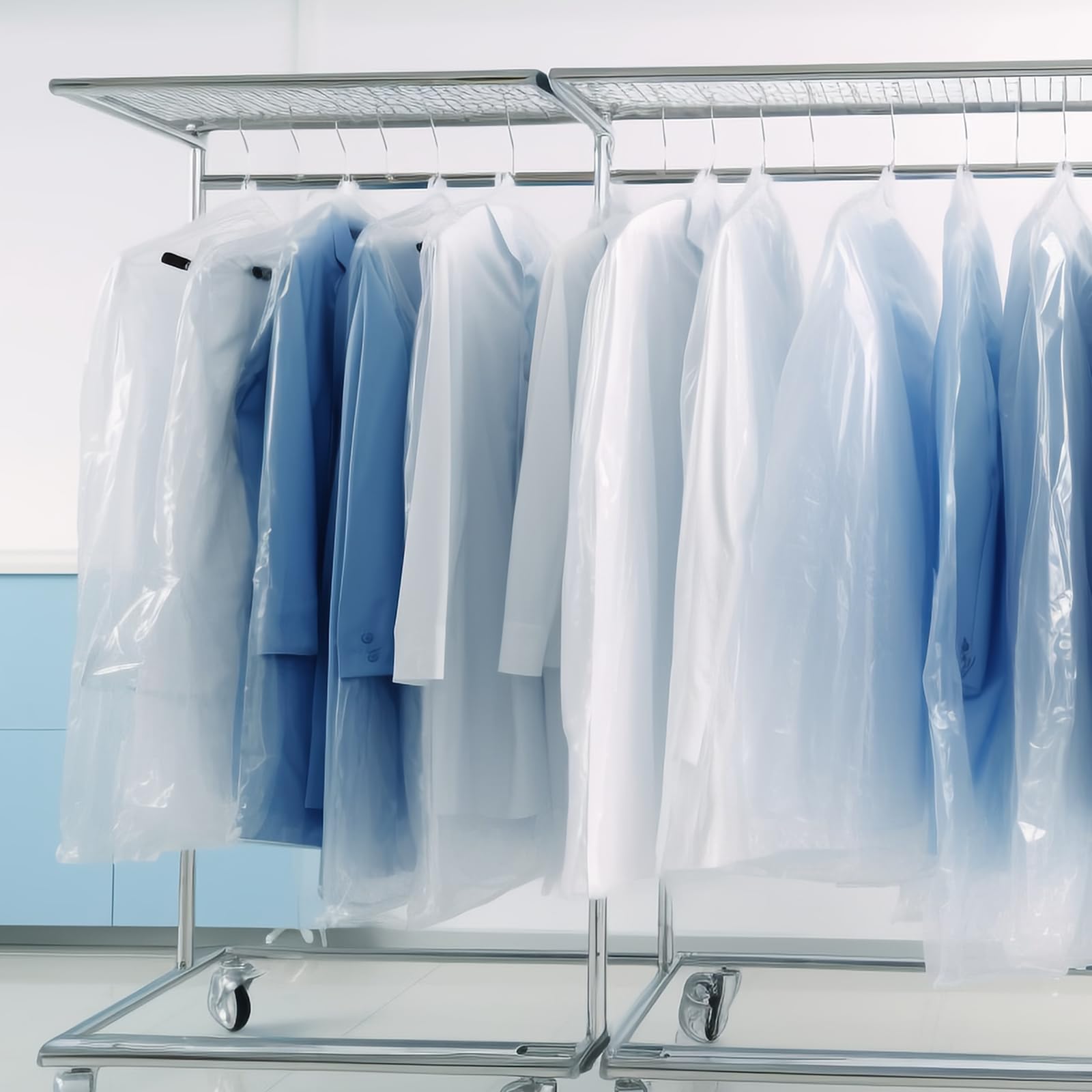 40 Pack Transparent Garment Bags 35.4 inch Garment Covers for Storage Hanging Clothes Plastic Suit Bags Dustproof Protector Covers for Skirt Coat Shirt Jacket