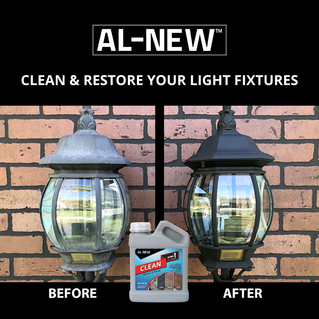 AL-NEW Step 1 Clean | Cleaning Solution for Outdoor Patio Furniture, Garage Doors, Window Frames, Exterior Lights & Fencing (16 Ounce)