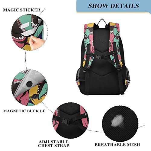 ALAZA Angry Shark Sea Animal Laptop Backpack Purse for Women Men Travel Bag Casual Daypack with Compartment & Multiple Pockets