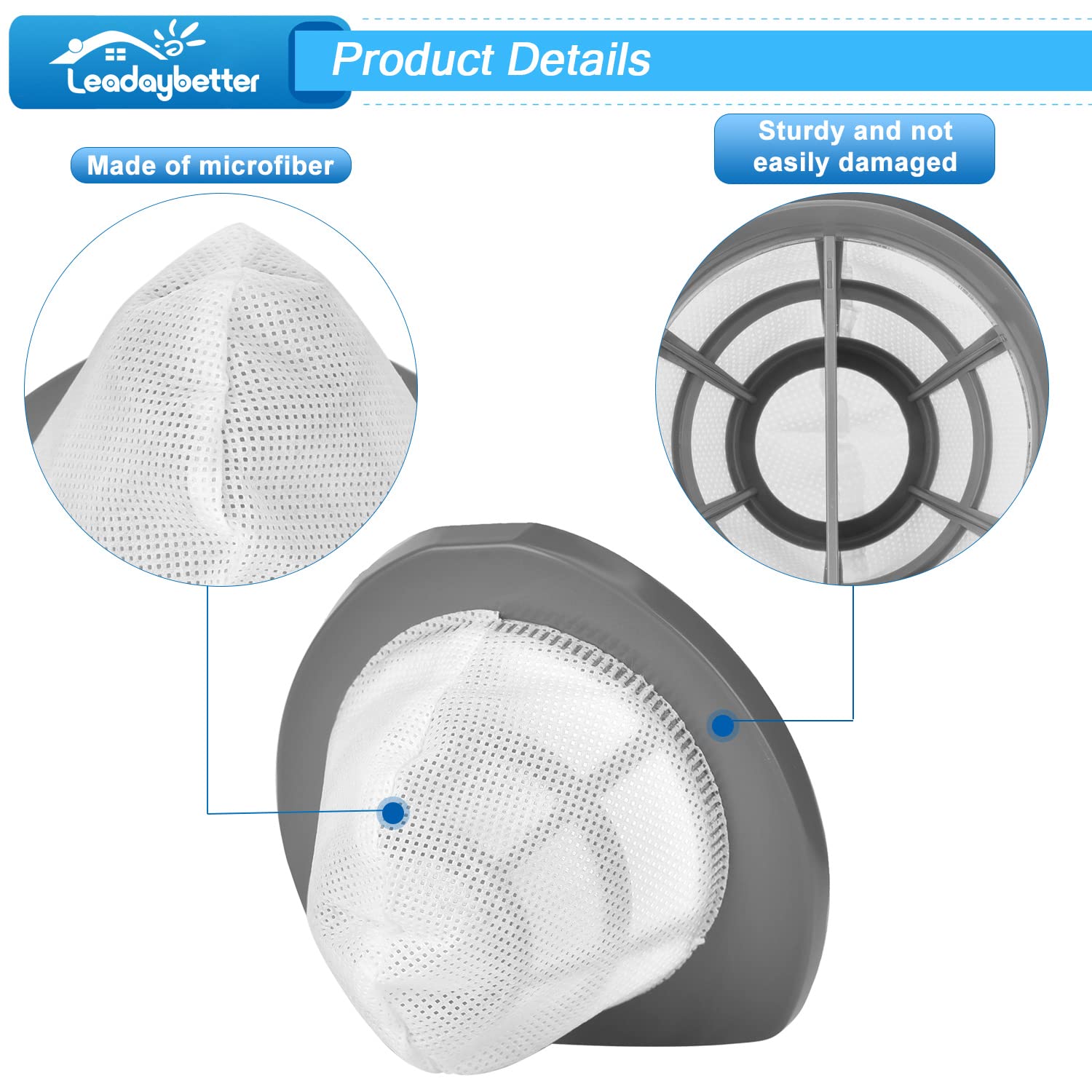 6 Pack 2033 Vacuum Replacement Filter for Bissell Featherweight Stick Lightweight Bagless Vacuum 2033, 20331, 20334, 20333, 20336, 20339, 2033M,Compare to Part 1611508