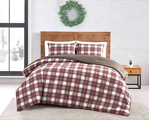 Eddie Bauer - Queen Comforter Set, Reversible Alt Down Bedding with Matching Shams, Home Decor for Colder Months (Navigation Red, Queen)