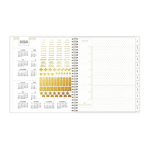 2023-2024 Day Designer Monthly Planning Calendar, 8" x 10", Elle Blue Frosted, July 2023 to June 2024, 142488