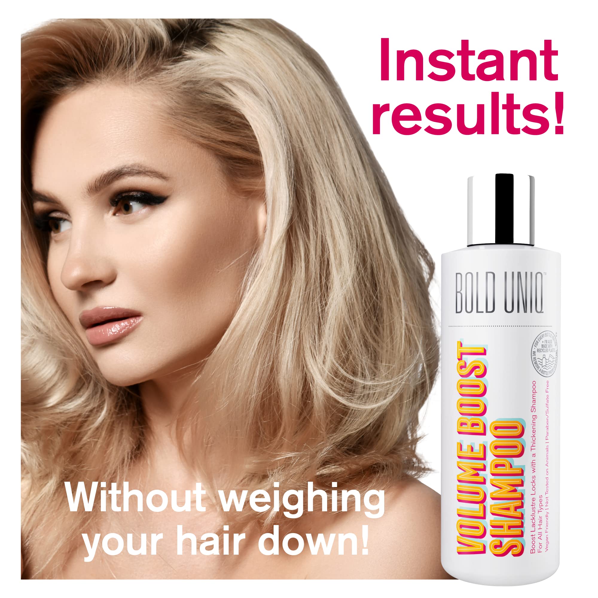 Volumizing Shampoo - Lightweight Hair Thickening Shampoo For Fuller Looking Hair in One Use - Volume Shampoo For Thin, Flat & Fine Hair - Adds Lift, Body Shine, Strength & Elasticity - Sulfate Free
