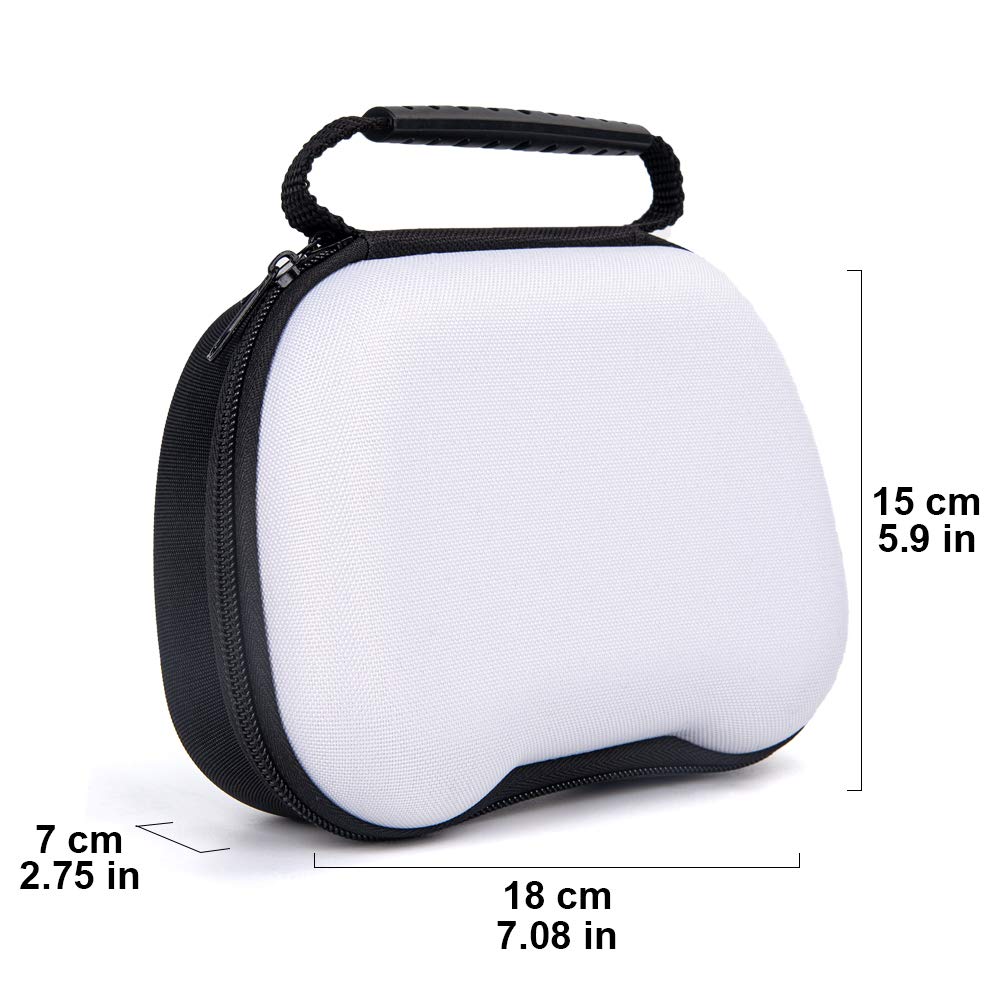 ASFSKY PS5 DualSense Controller Carry Case PS5 Controller Storage Bag Travel Carrying Case Holder Shockproof Protective Hard Case for PlayStation 5 DualSense Controller (WHITE+BLACK)