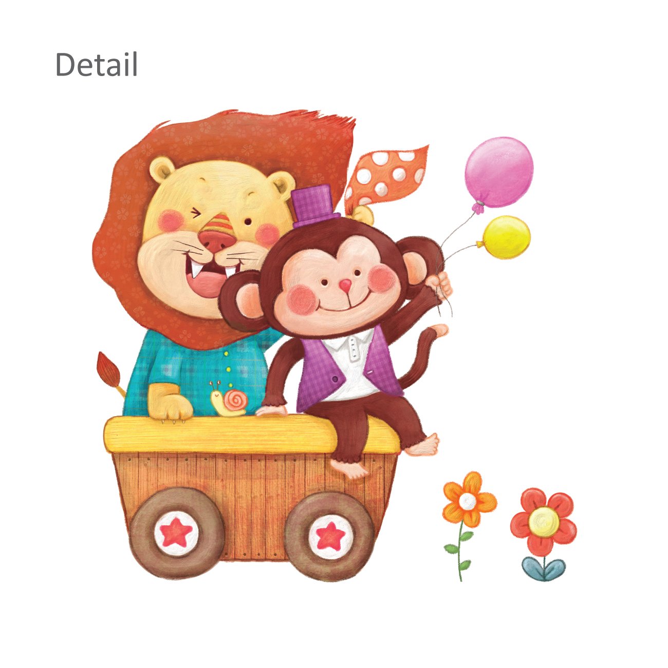 DECOWALL DS-8024 Animal Trains Kids Wall Stickers Wall Decals Peel and Stick Removable Wall Stickers for Kids Nursery Bedroom Living Room (Small) d?cor
