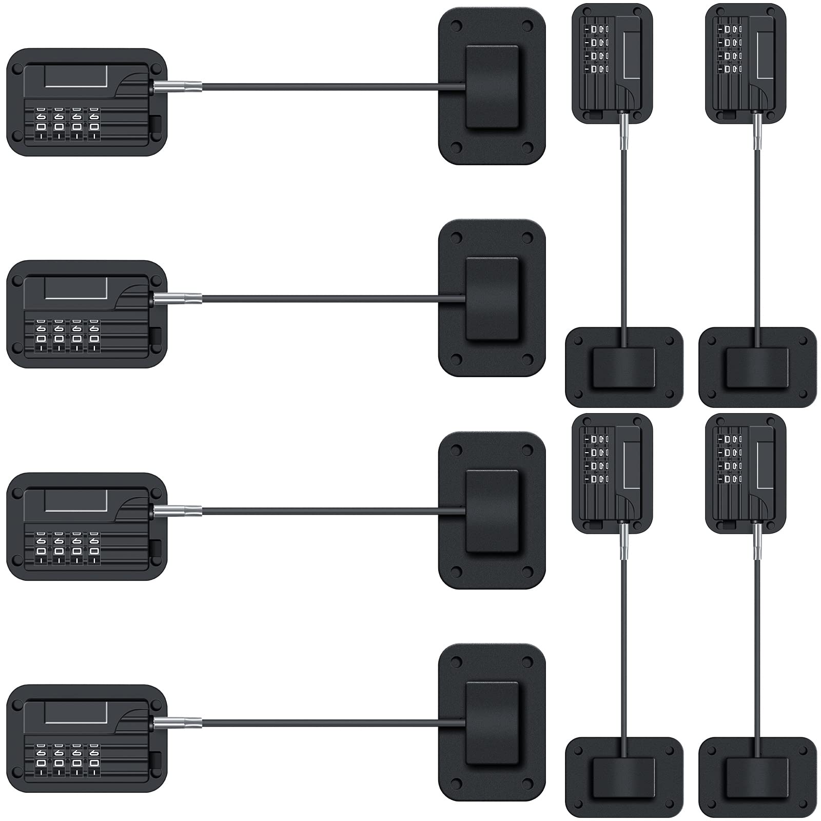 8 Pack Refrigerator Lock Cabinet Locks Combination Fridge Door Locks Fridge Closet Freezer Door Lock Password Locks for Kids Adults 4 Digit Password Lock for Fridge Windows Closets Freezer (Black)