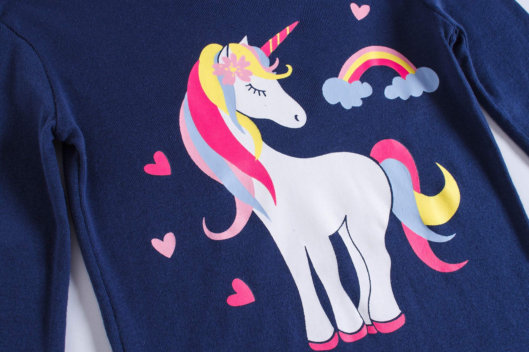 KikizYe Little Girls Unicorn Rainbow Pajamas Kids Cotton Jammies Size 6