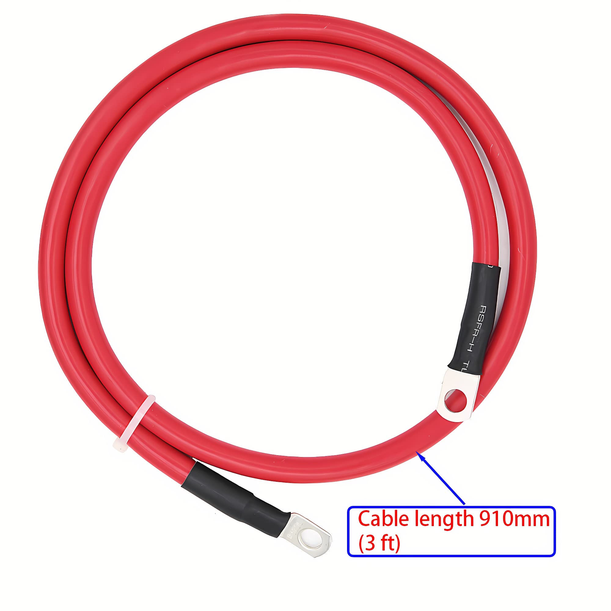 4 AWG Battery Cables, Gauge Power Inverter Cables with 5/16" Ring Terminals for Solar, RV, Auto, Marine Car, Boat (Length 3 ft