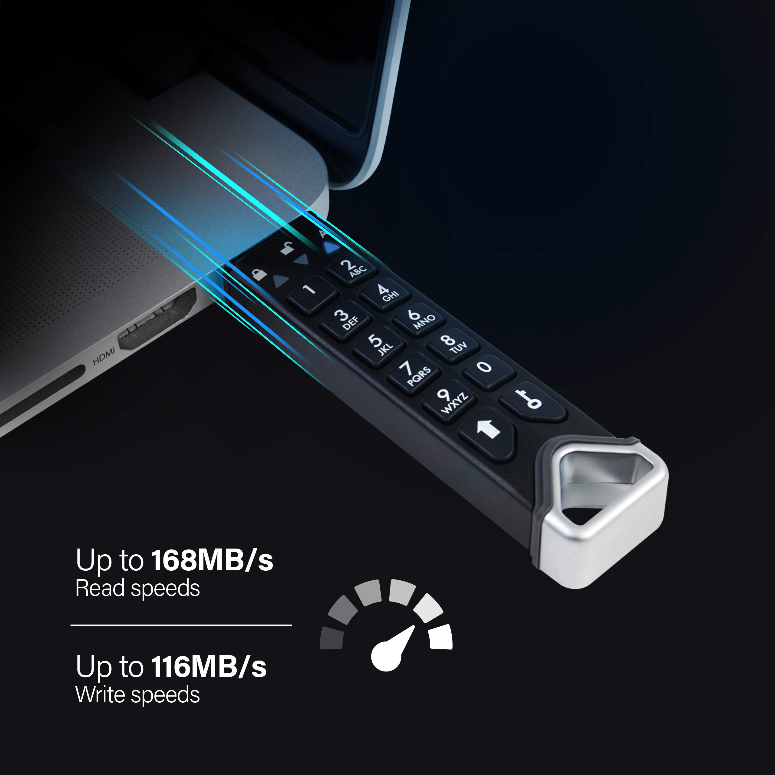 iStorage datAshur PRO2 16 GB | Secure Flash Drive | FIPS 140-2 Level 3 Certified | Password protected | Dust Water-Resistant