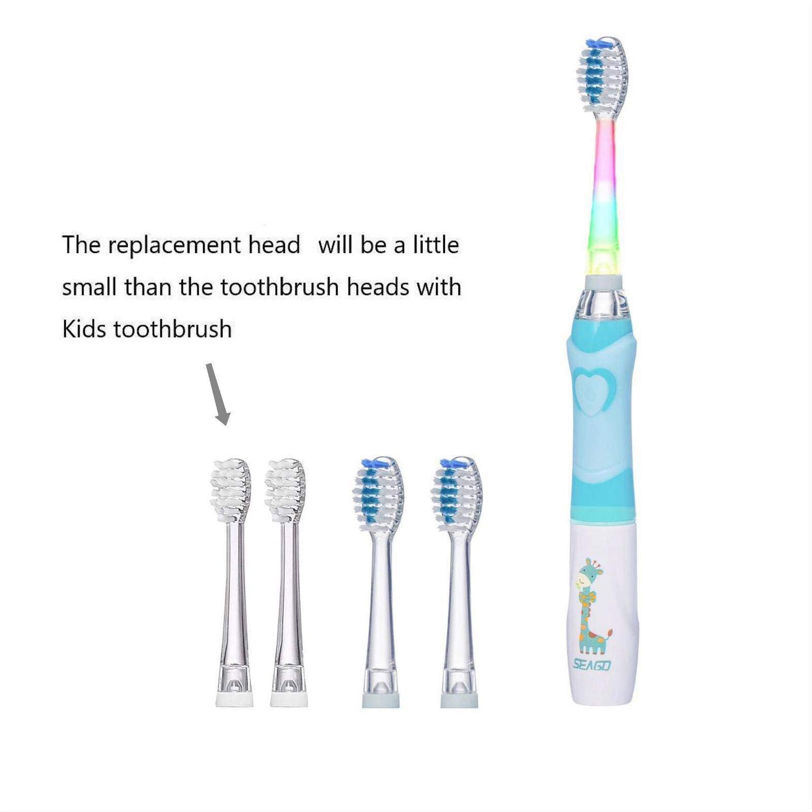 SEAGO Toothbrush Replacement Heads - SG977 SG513 - SEAGO Kids Toothbrushes Heads for Toddlers - Compatible with SEAGO Electric Toothbrushes Kids (White, 6-Pack)