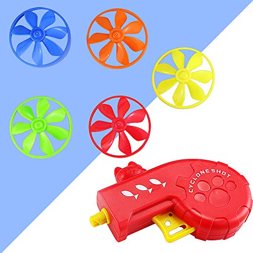 Newbested 2 Pack Cat Fetch Toy,Fun Interactive Dog Cat Kitten Tracks Toy with 5 Colors Flying Propellers for Pet Training Exercise,Hunting,Chasing,Batting