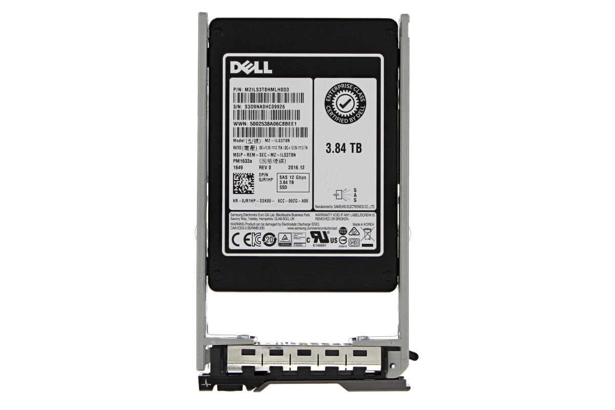 Dell Samsung PM1633a 3.84TB 12Gb/s SAS Read Intensive Solid State Drive Bundle with Dell 13G Drive Tray - JR1HP