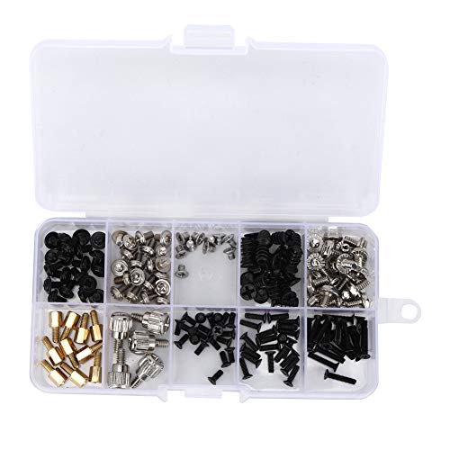 wendeekun PC Computer Screw Standoffs Assortment Kit, Desktop Computer Screws, Standoffs Set, for Hard Drive Computer Case Motherboard Fan Power Graphics(165Pcs)