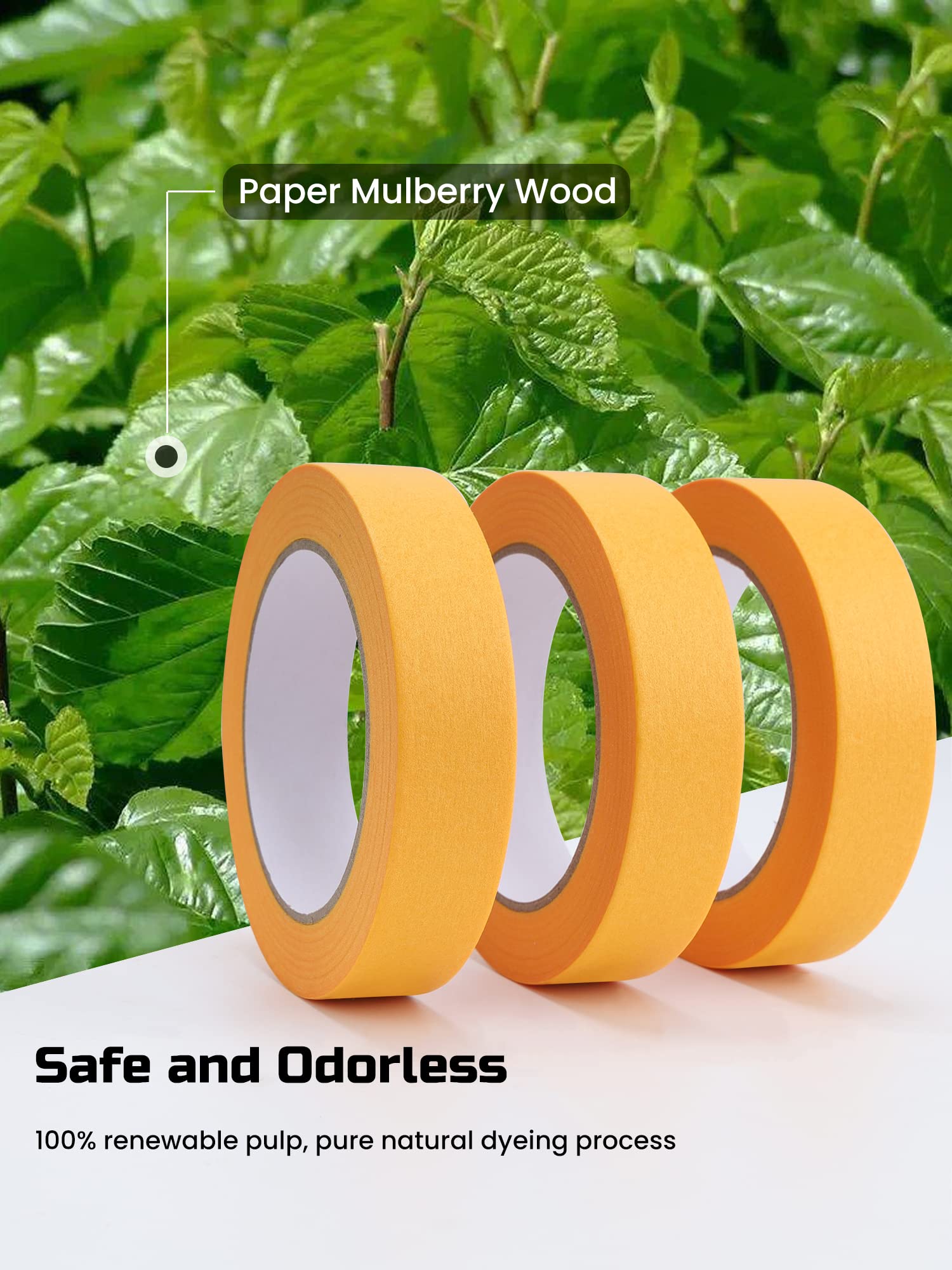 Lichamp 20 Bulk Pack 1 inch Yellow Painters Tape, Orange Masking Tape, 0.95 inch x 55 Yard x 20 roll, 2010YL(Total 1100 Yards)