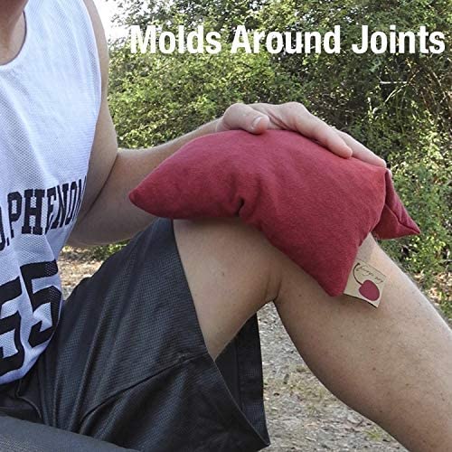 Hot Cherry Heart-Shaped Cherry Pit Pillow (Natural-Dyed Denim, Gift Wrapped in a Pie Box.) Relaxes Muscles, relieves Pain, Tummy Cramps with Moist Heat, FHA/HSA Approved