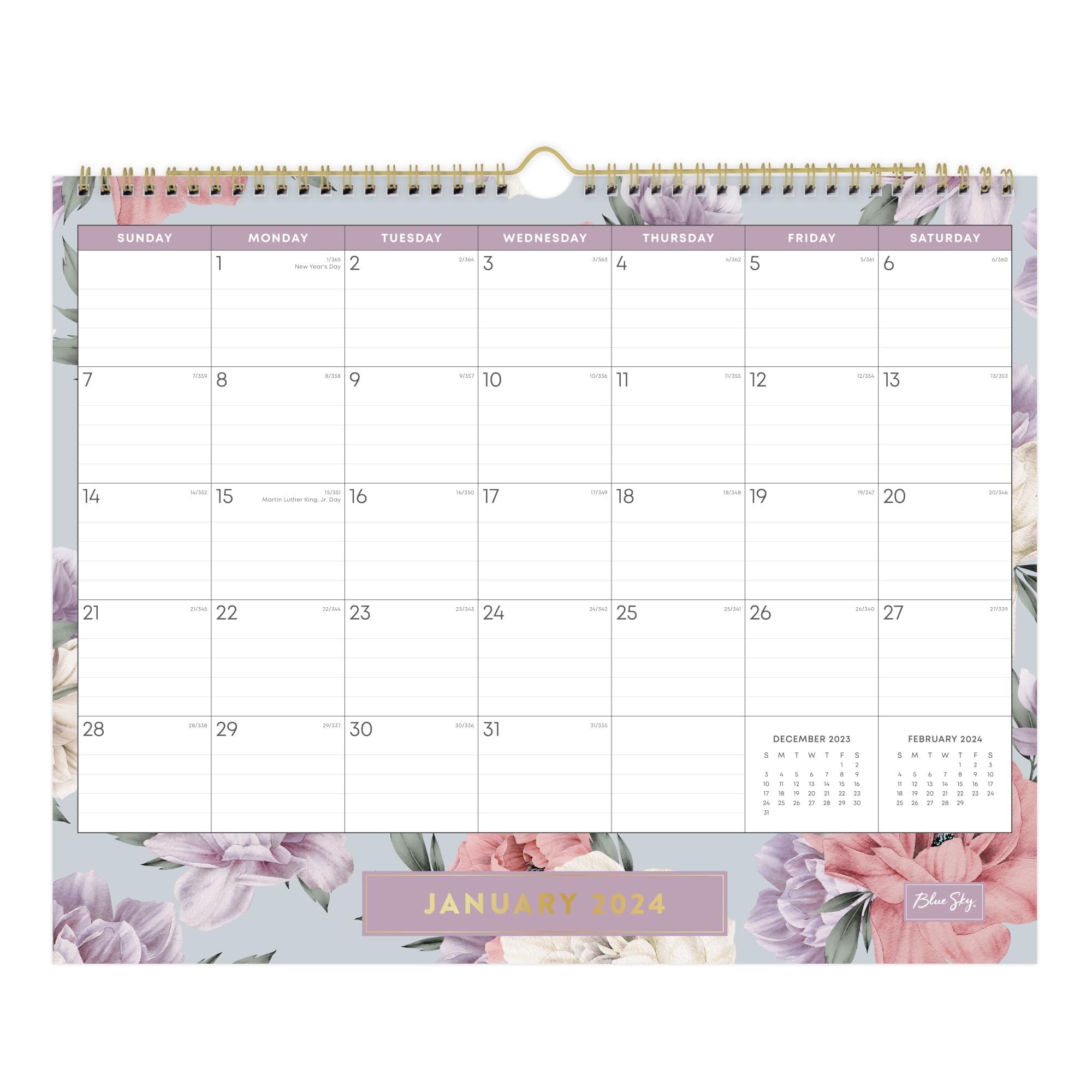 2024 Blue Sky™ Tula Monthly Wall Calendar, 15" x 12", January to December 2024, 144076