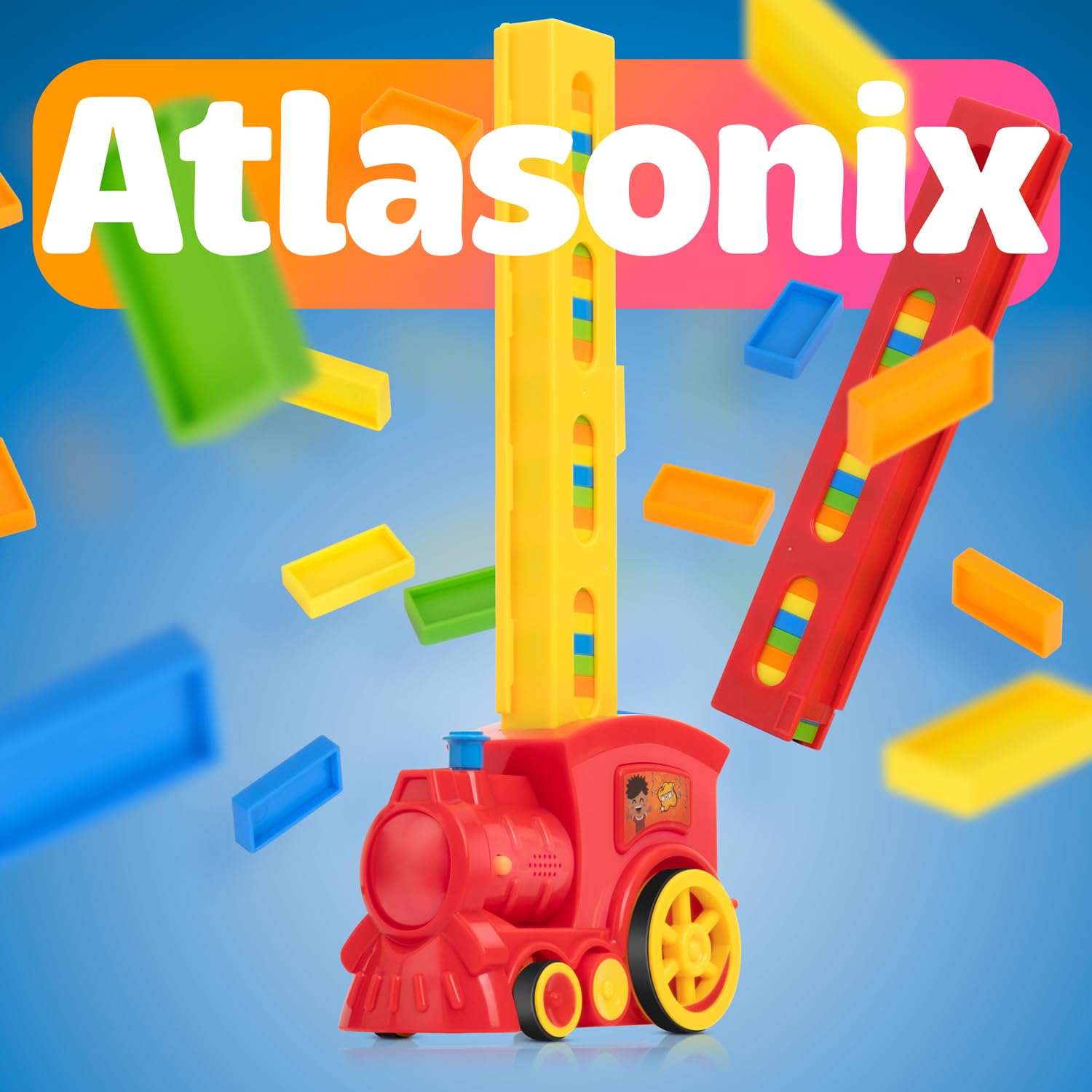300 Pcs Domino Train Set - Automatic Rally Setter for Boys & Girls - Ages 4-10 - Montessori Toy with Colorful Tracks - Christmas & Creative Birthday Toy, Automatic Block Laying Stacker Game