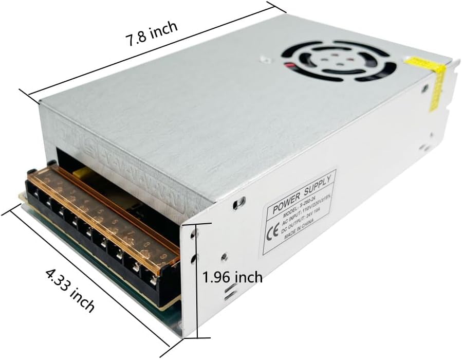 Padarsey DC 24V 10A 240W Power Supply Adapter Transformer Switch AC 110V/220V to DC 24V 10amp Universal Regulated Switching Converter for LED Strip Light CCTV Camera Security System Computer Project